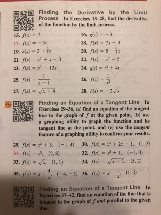 Solved Finding the Derivative by the Limit Process In | Chegg.com