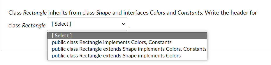 Solved Class Rectangle inherits from class Shape and | Chegg.com
