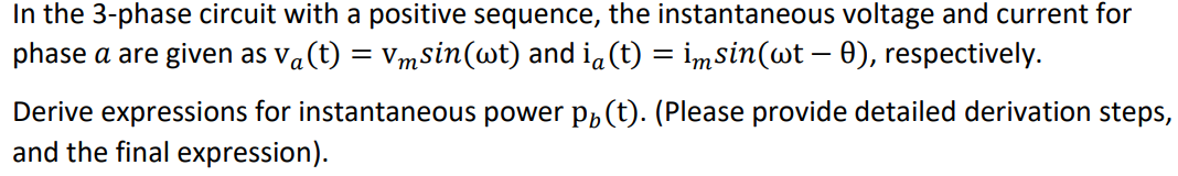 Solved In the 3-phase circuit with a positive sequence, the | Chegg.com
