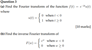 Solved (a) Find the Fourier transform of the function | Chegg.com