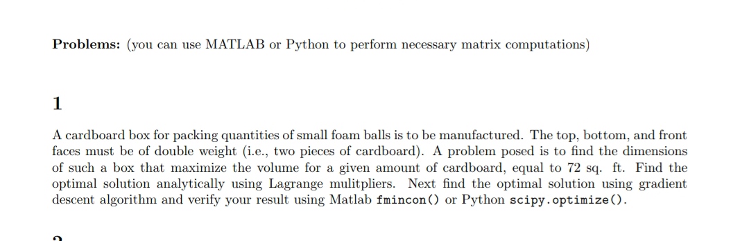 Solved Problems: (you can use MATLAB or Python to perform | Chegg.com