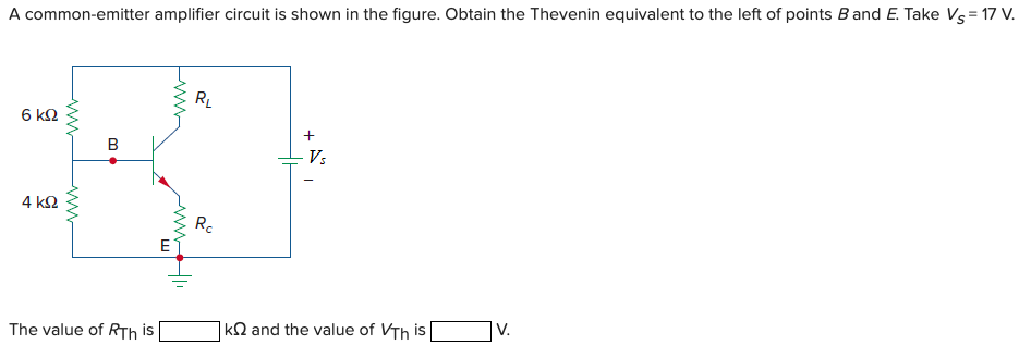 Solved A common-emitter amplifier circuit is shown in the | Chegg.com