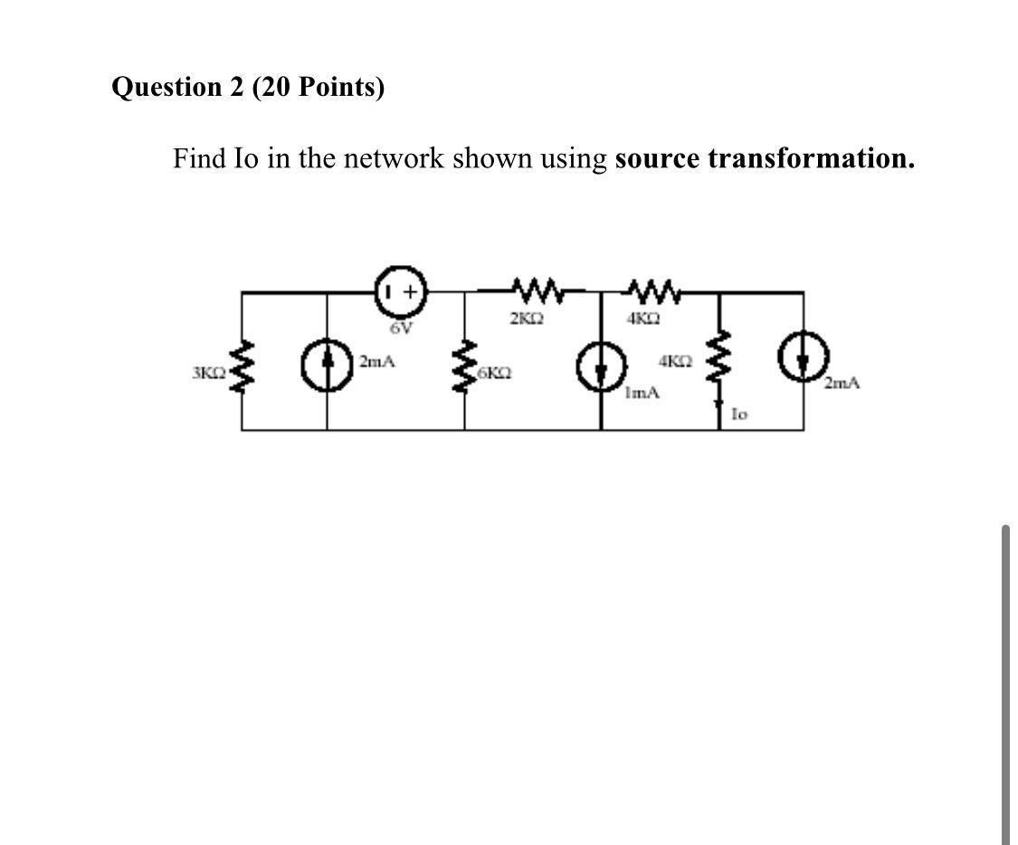 Solved Find Io in the network shown using source | Chegg.com