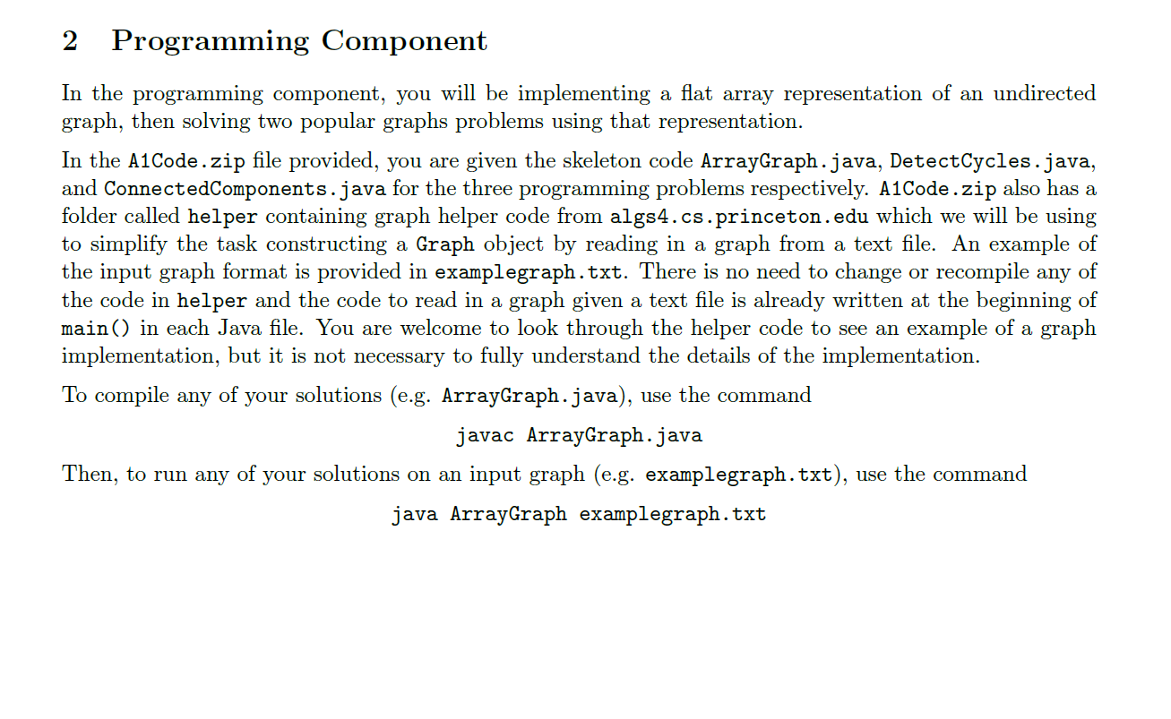 Solved 2 Programming Component In the programming component, | Chegg.com