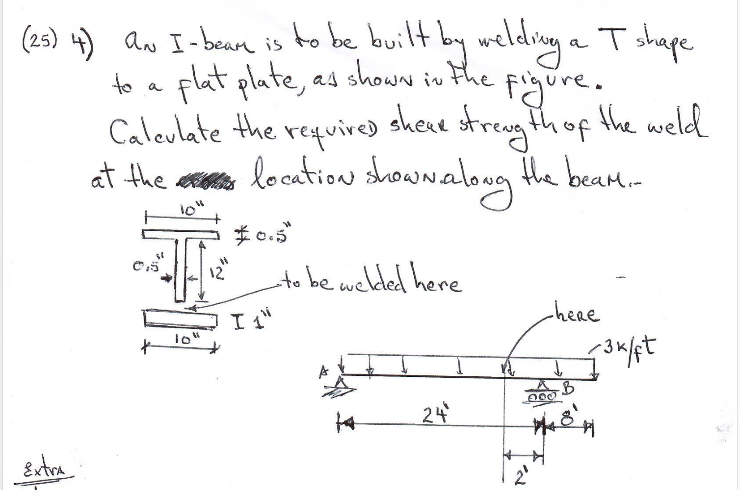 Solved (25) 4) an I-beam is to be built by welding a T | Chegg.com