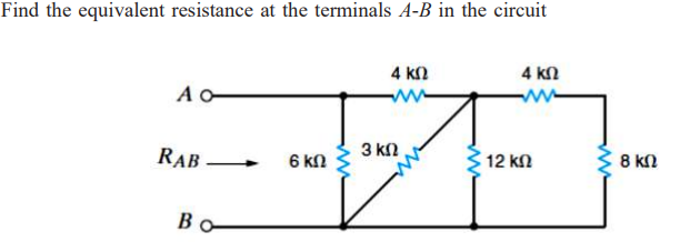 Solved Find the equivalent resistance at the terminals A−B | Chegg.com