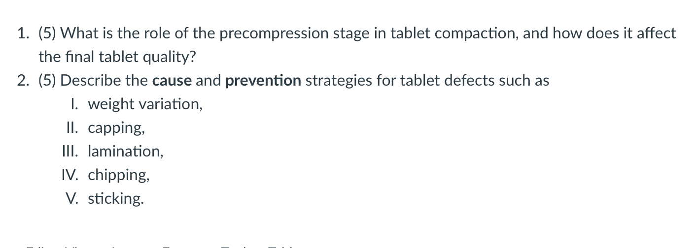 Solved 1. (5) What is the role of the precompression stage | Chegg.com