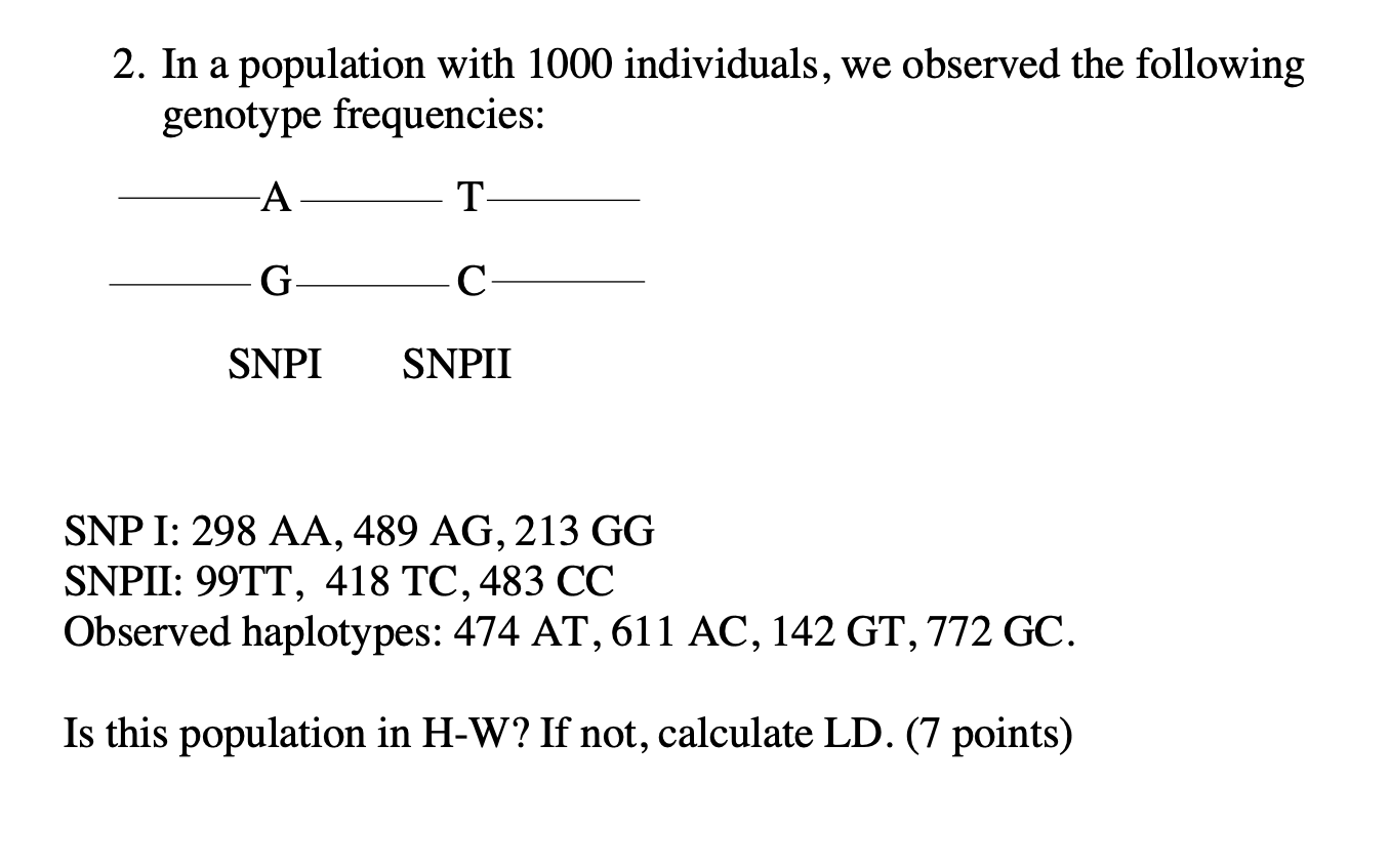Using the given SNP's I need to find out If the two | Chegg.com