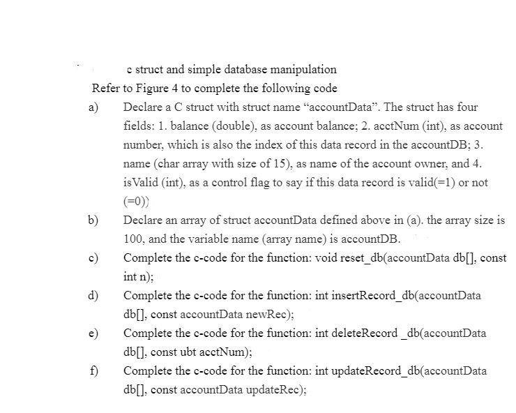 Solved c struct and simple database manipulation Refer to | Chegg.com