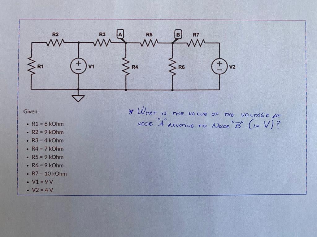 Solved What is the value of the voltage at node A relative | Chegg.com