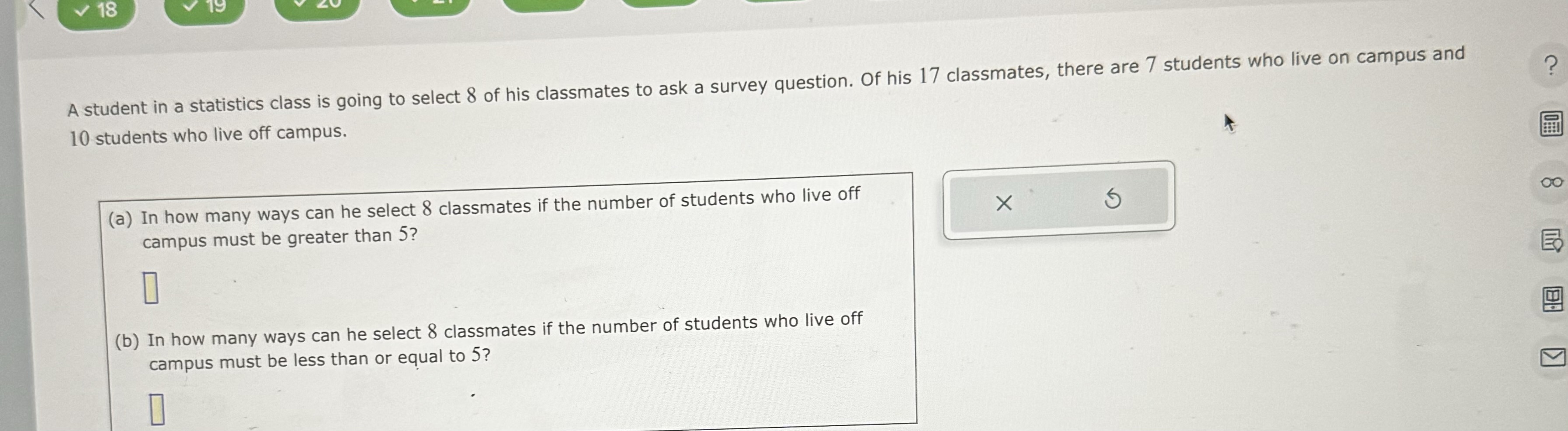 Solved A student in a statistics class is going to select 8 | Chegg.com