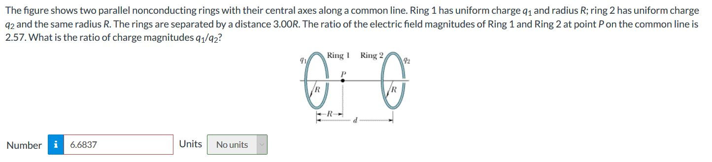 Solved The figure shows two parallel nonconducting rings | Chegg.com