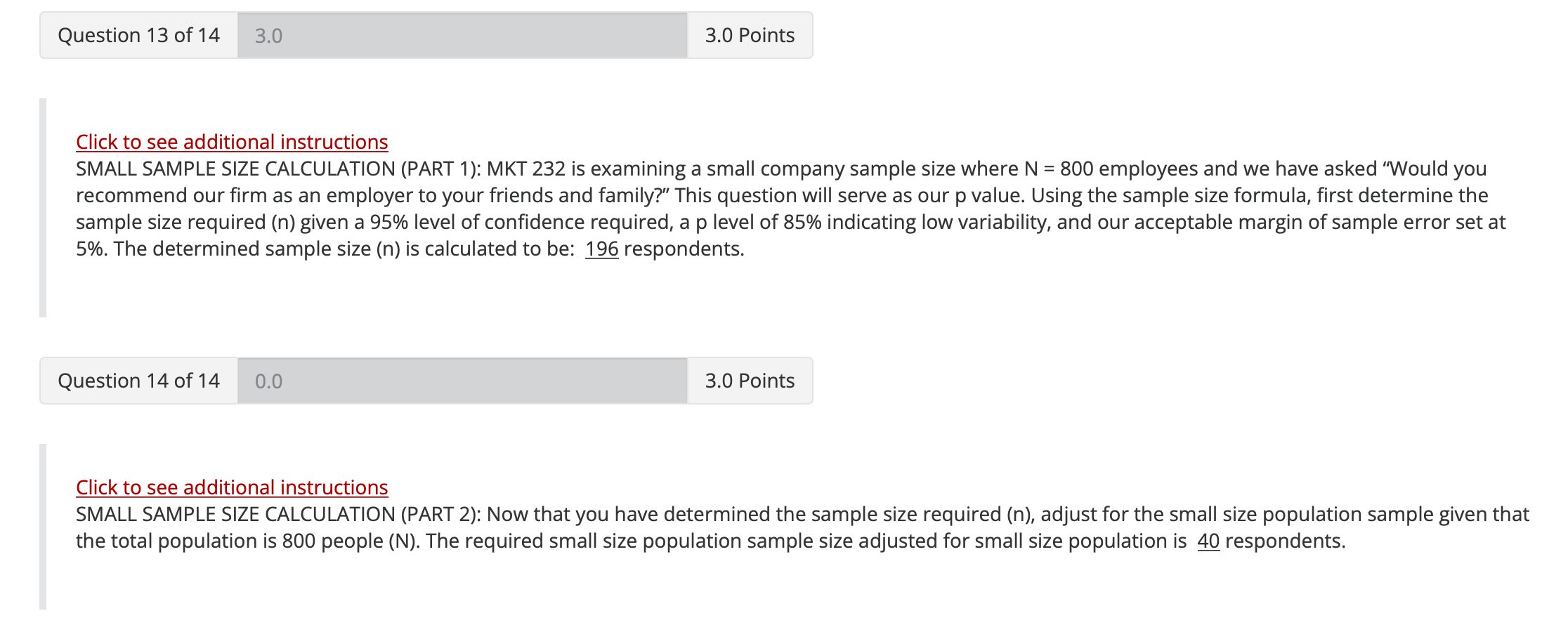 Solved Click to see additional instructions SMALL SAMPLE | Chegg.com