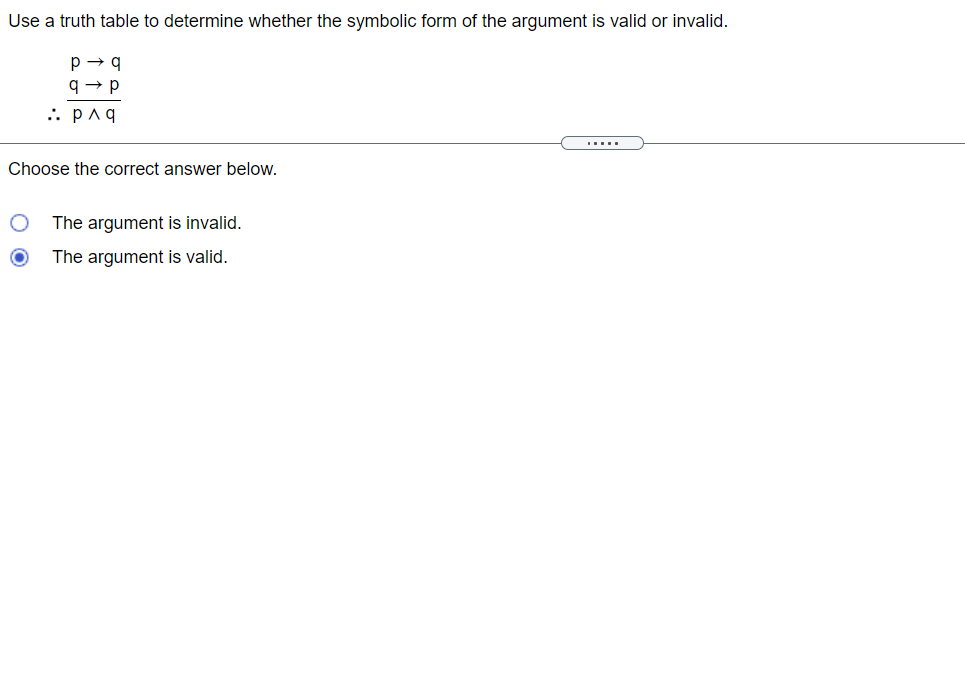Solved Use A Truth Table To Determine Whether The Symbolic