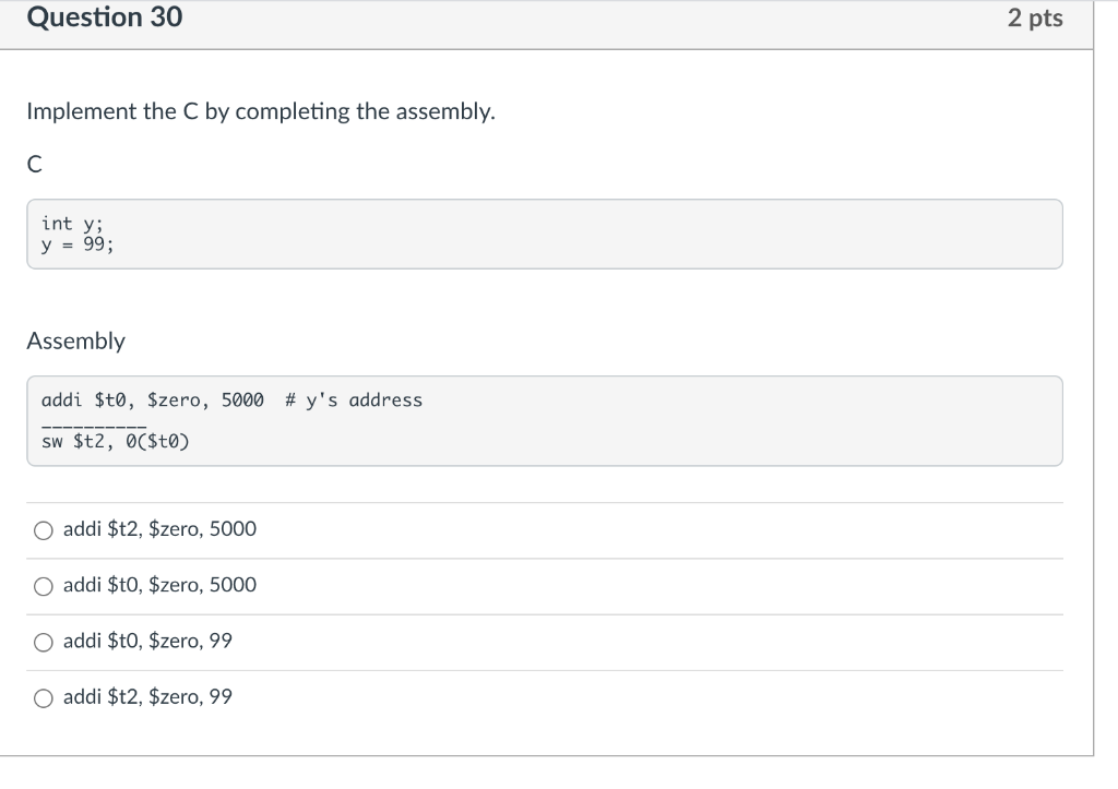 Solved Question 33 2 pts Implement the C by completing the | Chegg.com