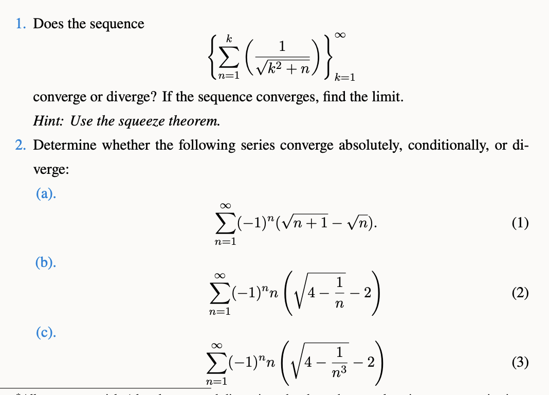 Solved Determine whether the series converge absolutely, | Chegg.com