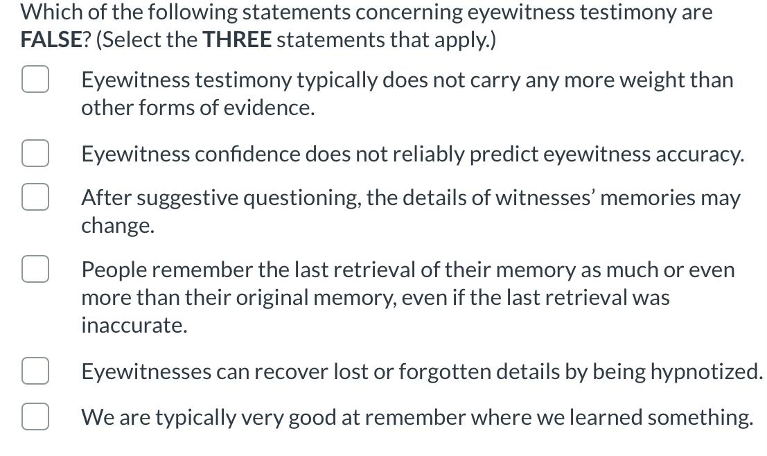 Solved Which of the following statements concerning | Chegg.com