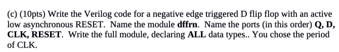 Solved Problem 1 (30 pts) (a) (10pts) Complete the following | Chegg.com