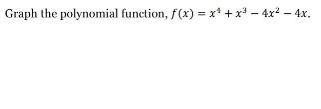 Solved Graph the polynomial function, f(x) = x4 + x3 – 4x2 - | Chegg.com
