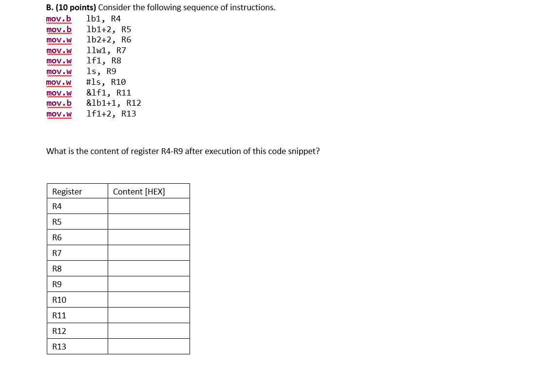 Solved Problem #1 (25 points) Assembly Language Directives | Chegg.com