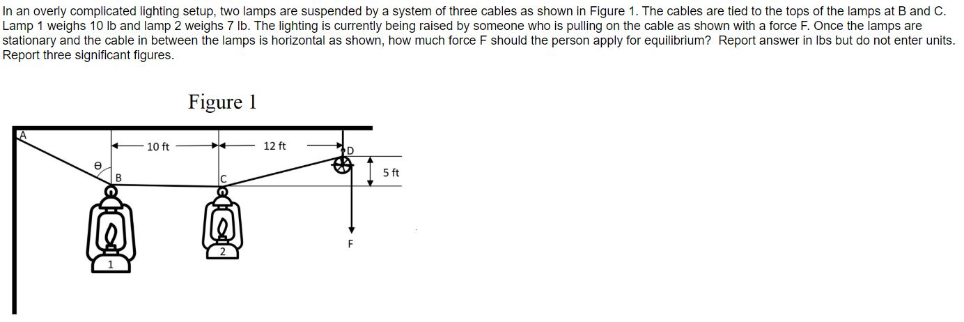 Solved In an overly complicated lighting setup, two lamps | Chegg.com
