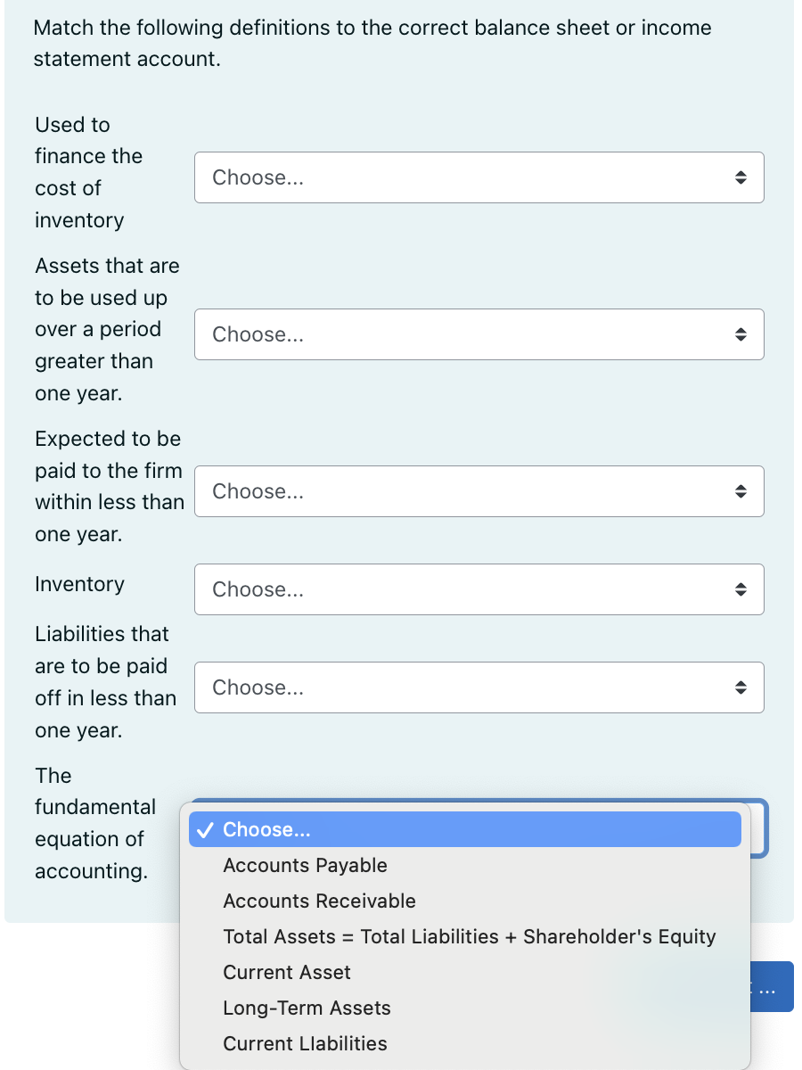 Solved Match the following definitions to the correct | Chegg.com