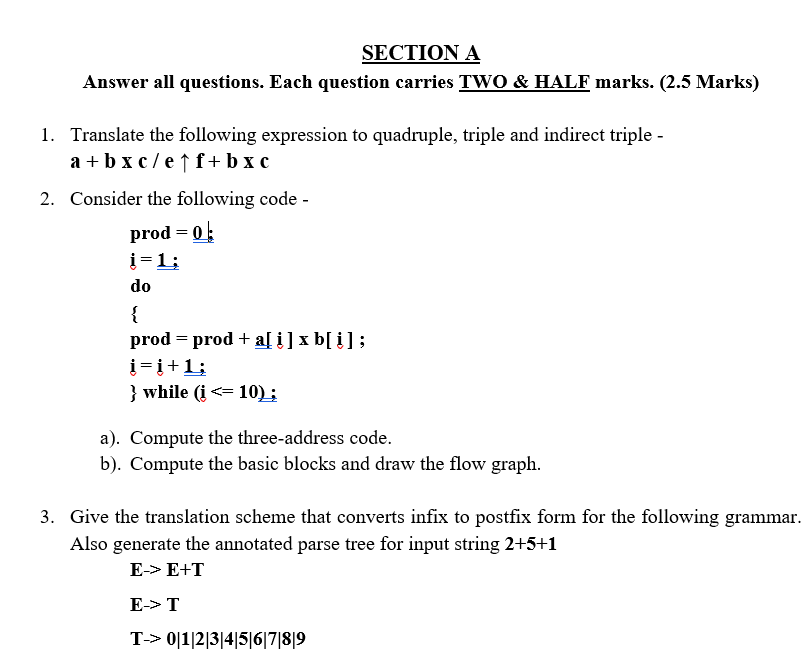 Solved Answer all questions. Each question carries TWO \& | Chegg.com