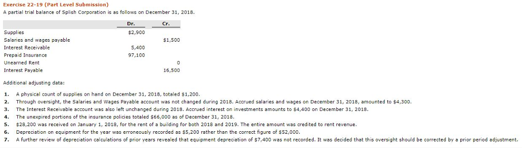 Solved Exercise 22-19 (Part Level Submission) A partial | Chegg.com
