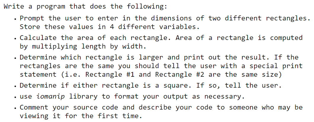 Solved Write a program that does the following: · Prompt the | Chegg.com