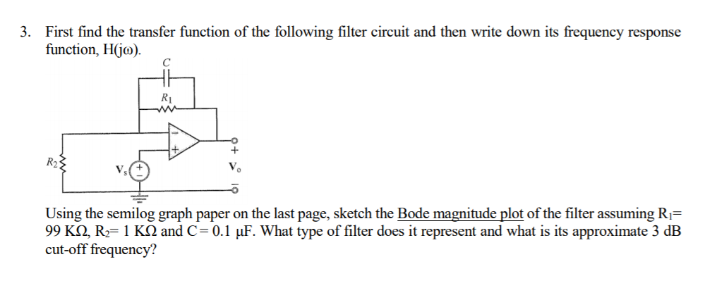 Solved 3. First find the transfer function of the following | Chegg.com