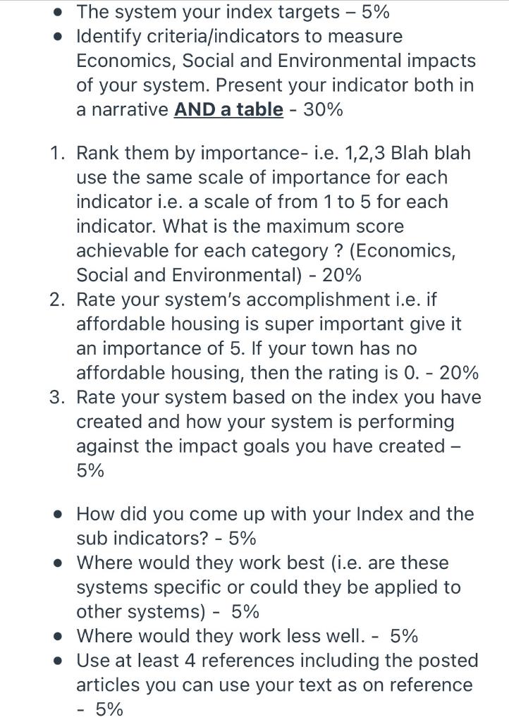 - The system your index targets - 5\% - Identify | Chegg.com