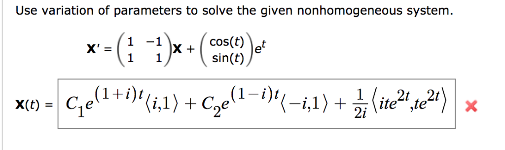 Solved Use variation of parameters to solve the given | Chegg.com