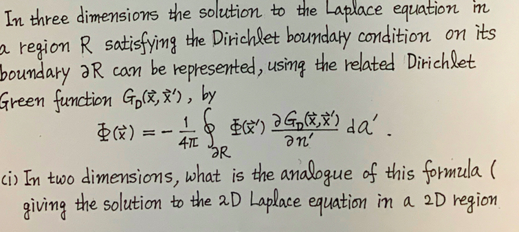 Solved In three dimensions the solution to the Laplace | Chegg.com
