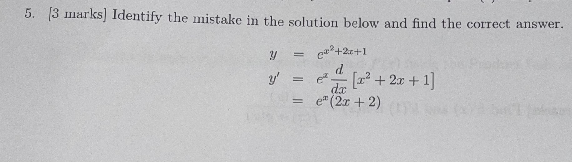 Solved 5. [3 marks] Identify the mistake in the solution | Chegg.com