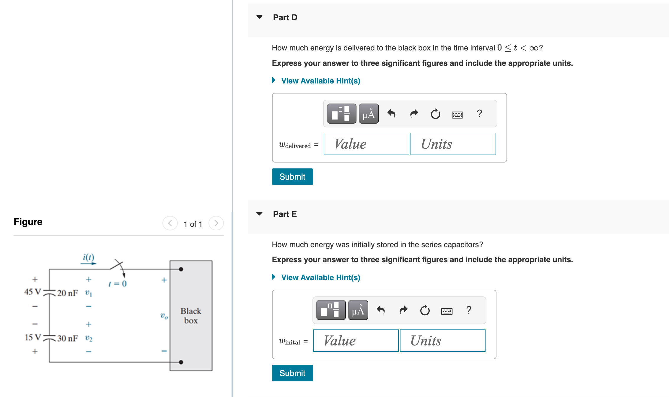 Solved Select the correct expression for v1(t) for t≥0. View | Chegg.com
