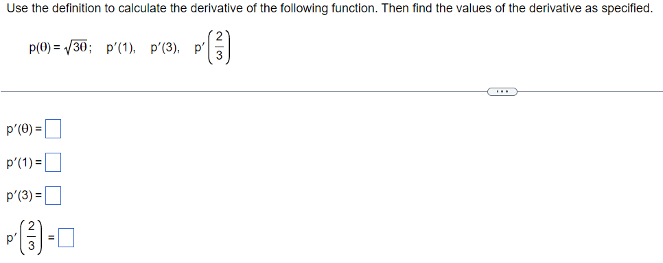 Solved Use the definition to calculate the derivative of the | Chegg.com