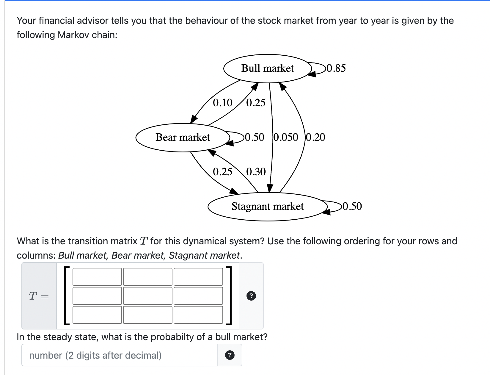 Solved markov chain | Chegg.com