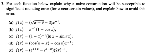 Solved 3. For each function below explain why a naive | Chegg.com