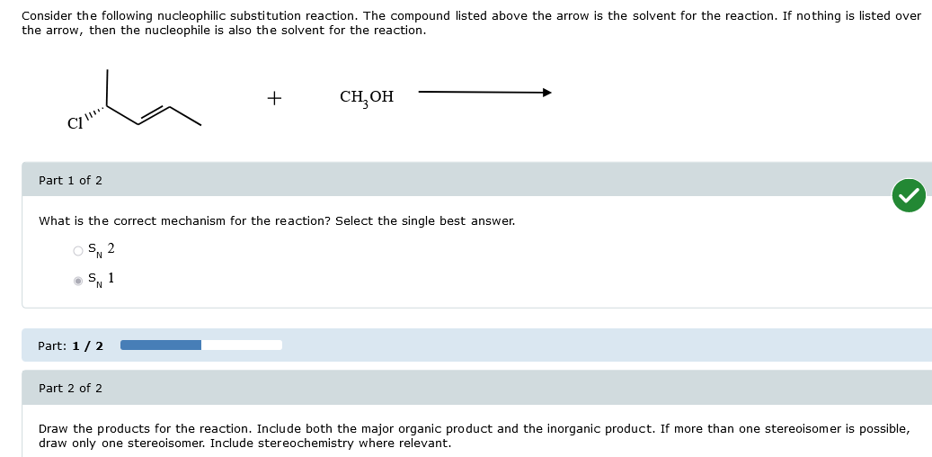 Solved Consider the following SN1 ﻿nucleophilic substitution | Chegg.com