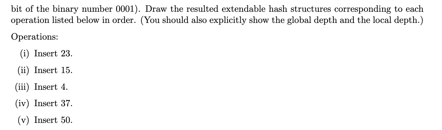 Solved 3 Extendible Hashing (20 points) An initial hash | Chegg.com