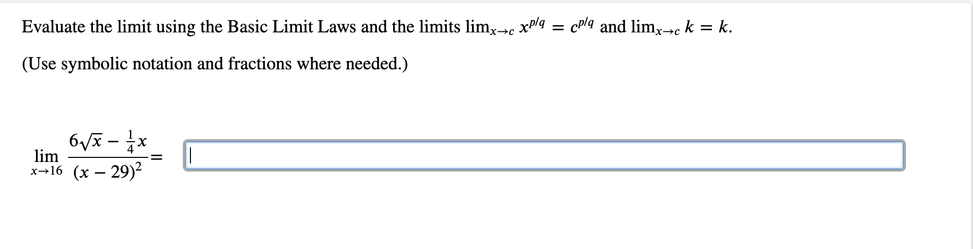 Solved Evaluate the limit using the Basic Limit Laws and the | Chegg.com