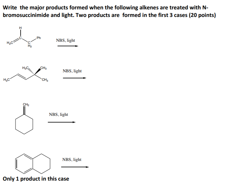 Solved Write the major products formed when the following | Chegg.com