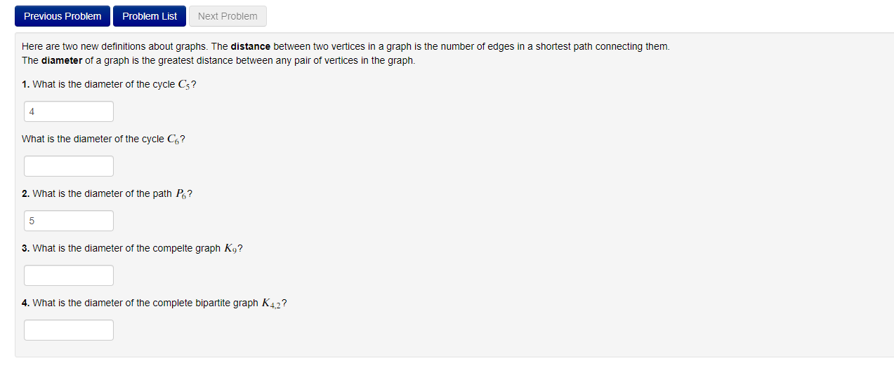 Solved Here are two new definitions about graphs. The | Chegg.com