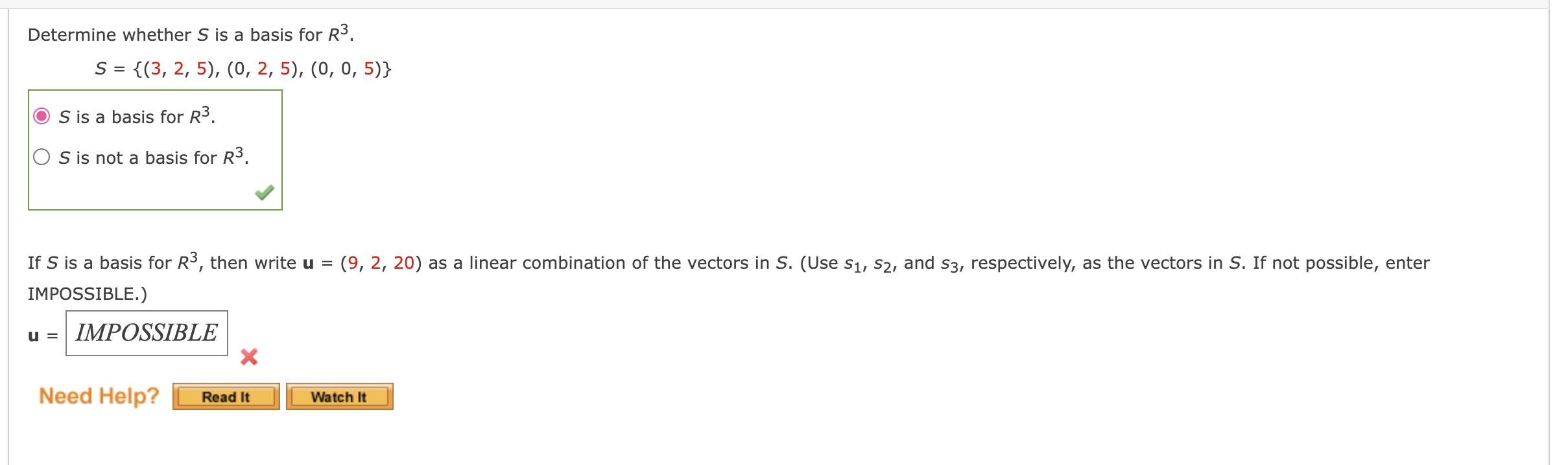 Solved Determine whether S is a basis for R3. | Chegg.com