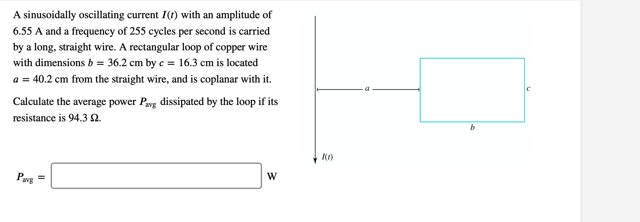 Solved A sinusoidally oscillating current I(t) with an | Chegg.com