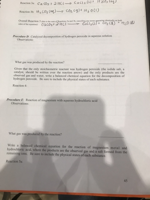 Solved Reaction 3a: Overall Reaction 3 (this is the sum of | Chegg.com