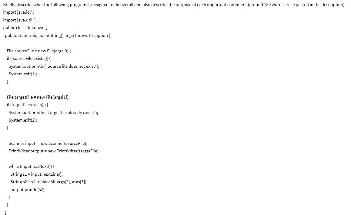 Solved Briefly describe what the following program is | Chegg.com