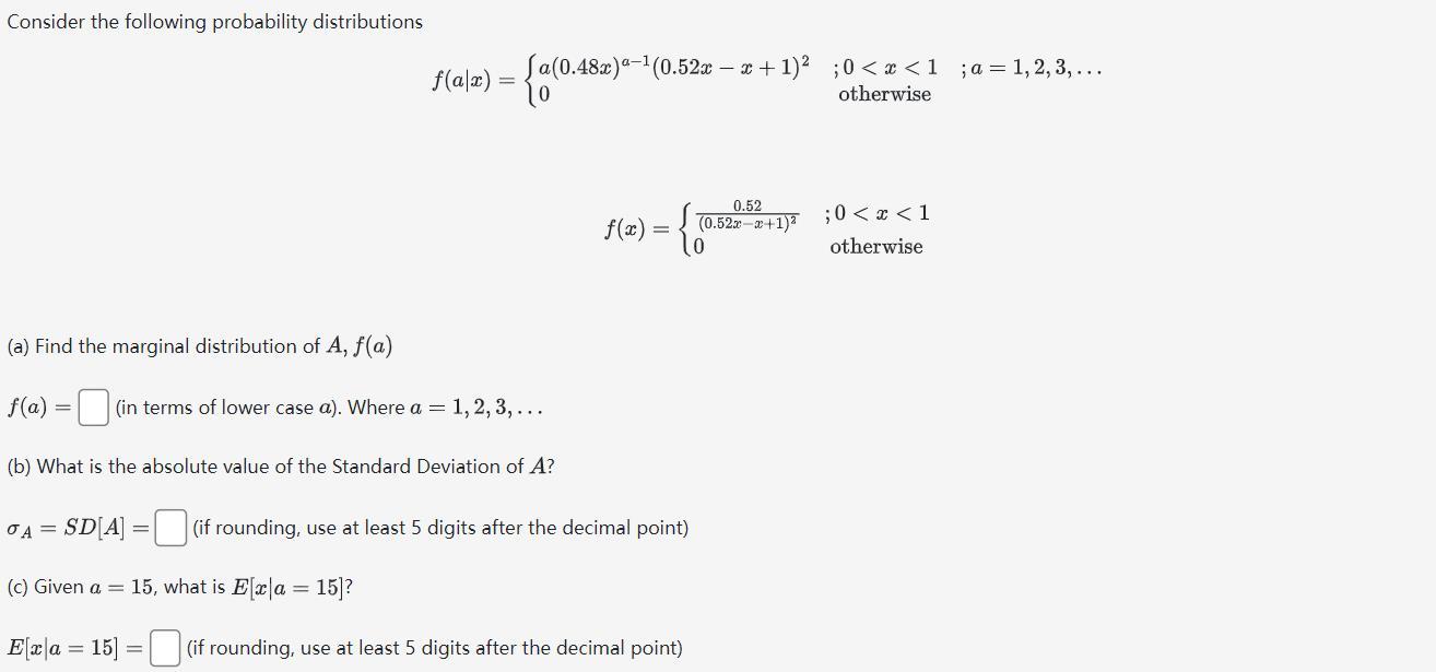 Solved Consider the following probability distributions | Chegg.com