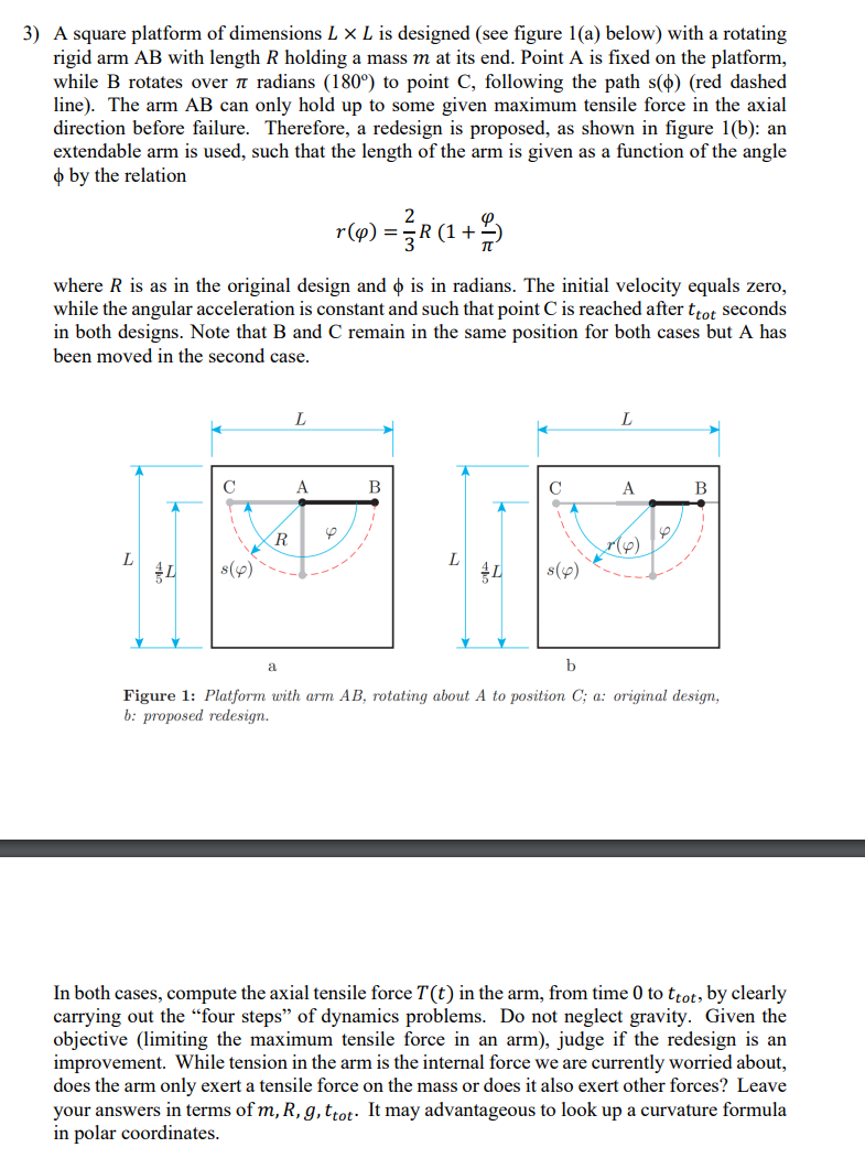 Solved A square platform of dimensions L×L ﻿is designed (see | Chegg.com