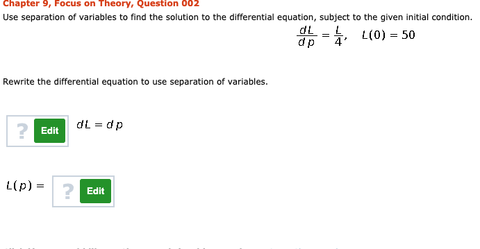 Solved Chapter 9, Focus on Theory, Question 002 Use | Chegg.com